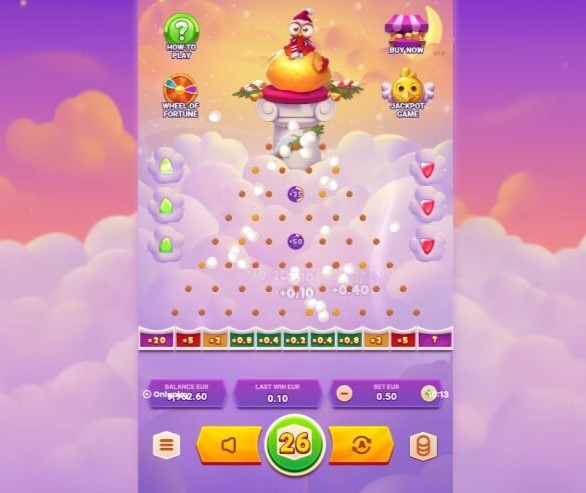 Chicken Plinko mobile interface – vibrant peg board and bouncing egg ...